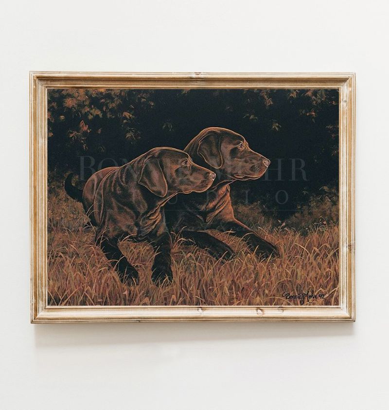 Chocolate Lab Hunting Painting